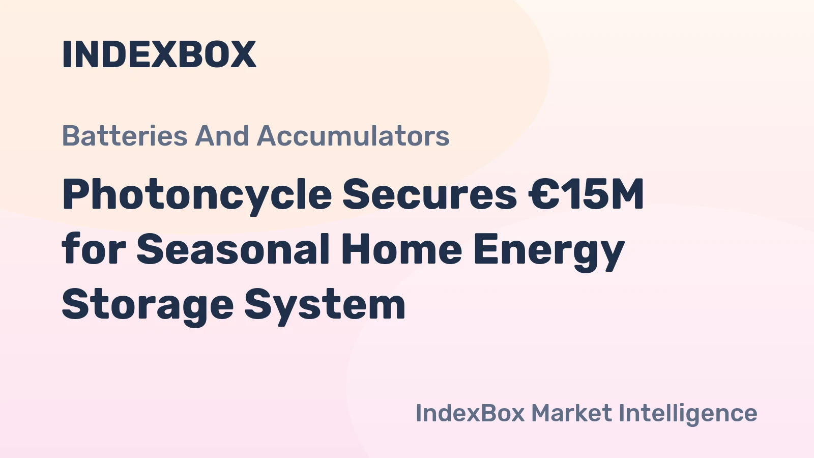 Photoncycle Secures €15M for Seasonal Home Energy Storage System