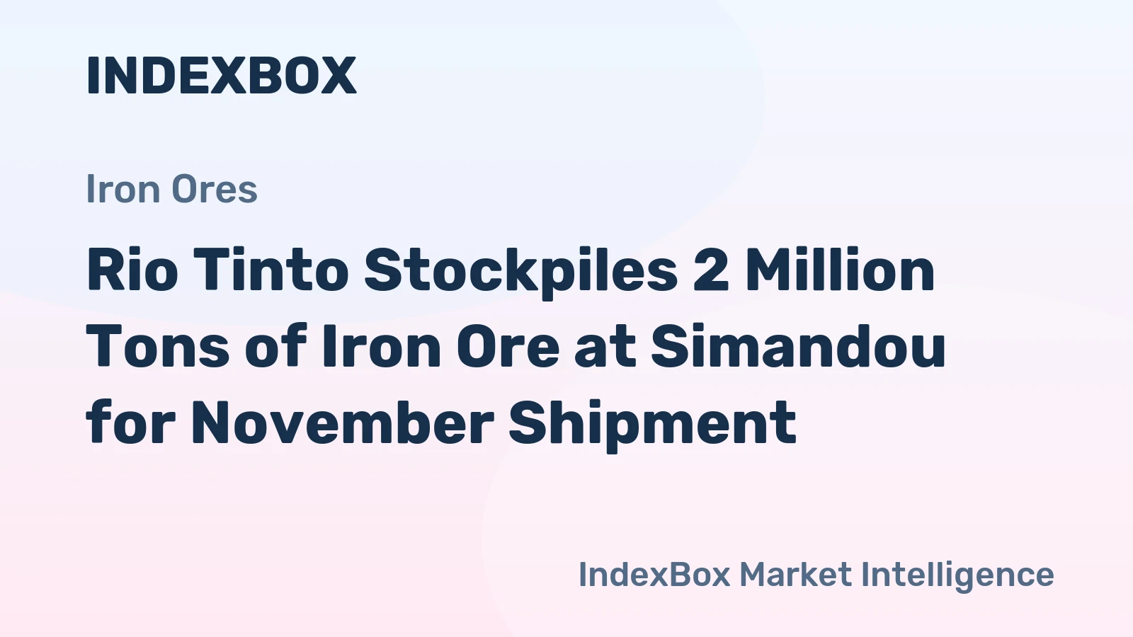 Rio Tinto Stockpiles 2 Million Tons of Iron Ore at Simandou for November Shipment