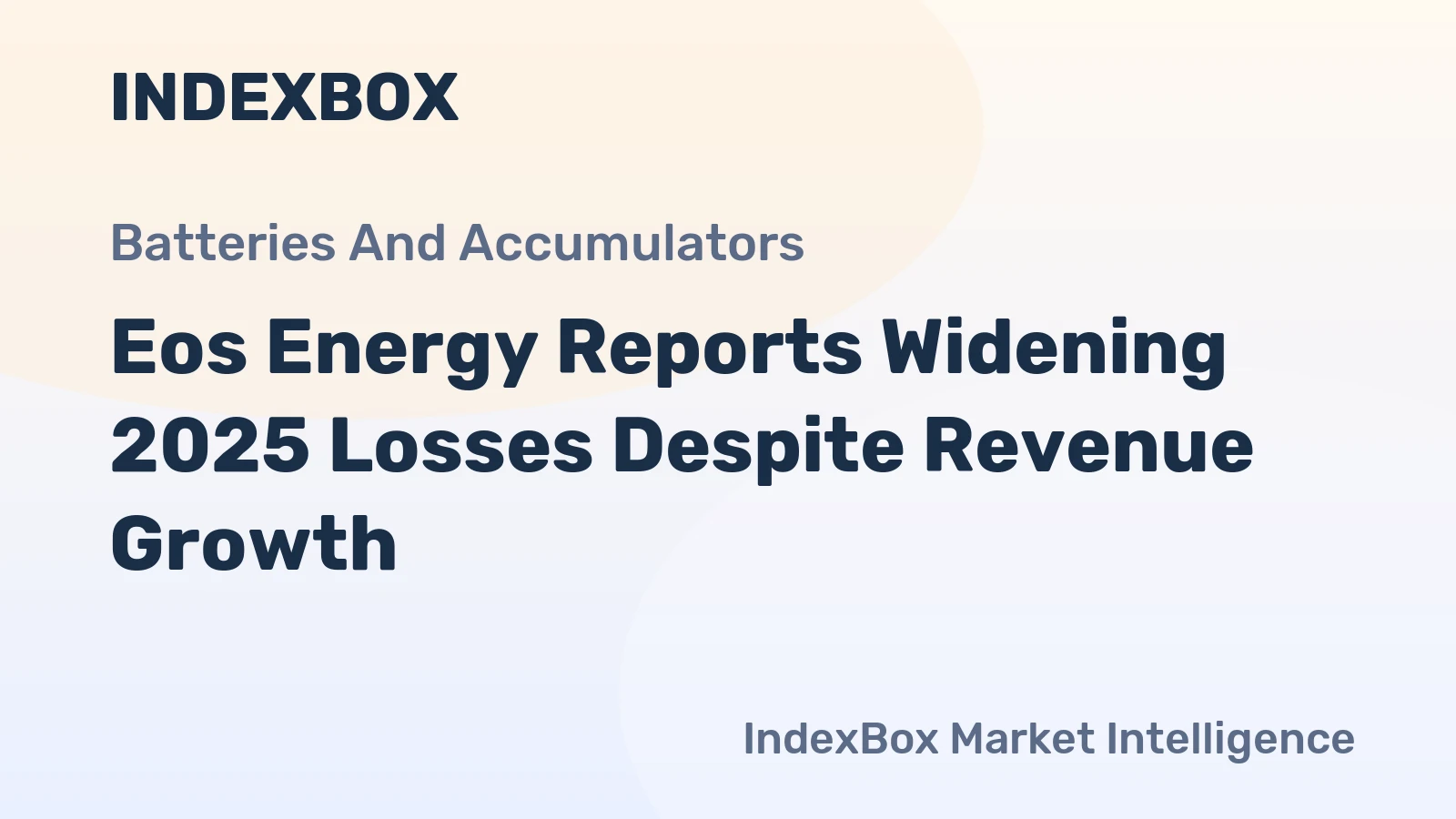 Eos Energy Reports Widening 2025 Losses Despite Revenue Growth