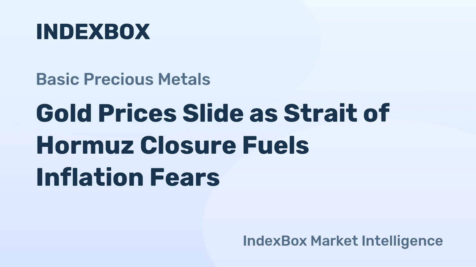 Gold Prices Slide as Strait of Hormuz Closure Fuels Inflation Fears