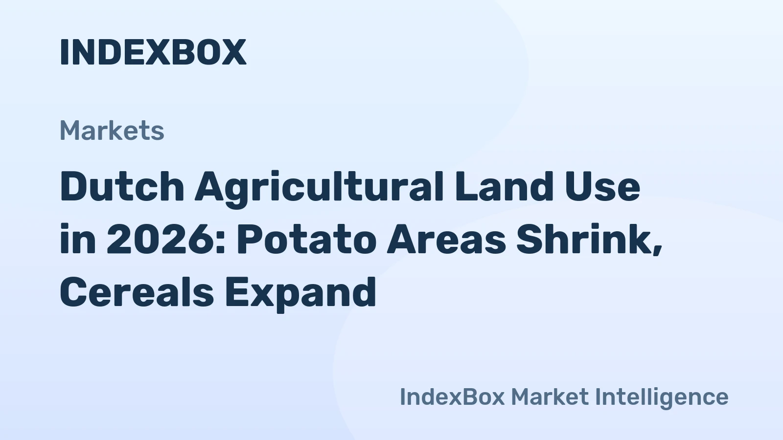 Dutch Agricultural Land Use in 2026: Potato Areas Shrink, Cereals Expand