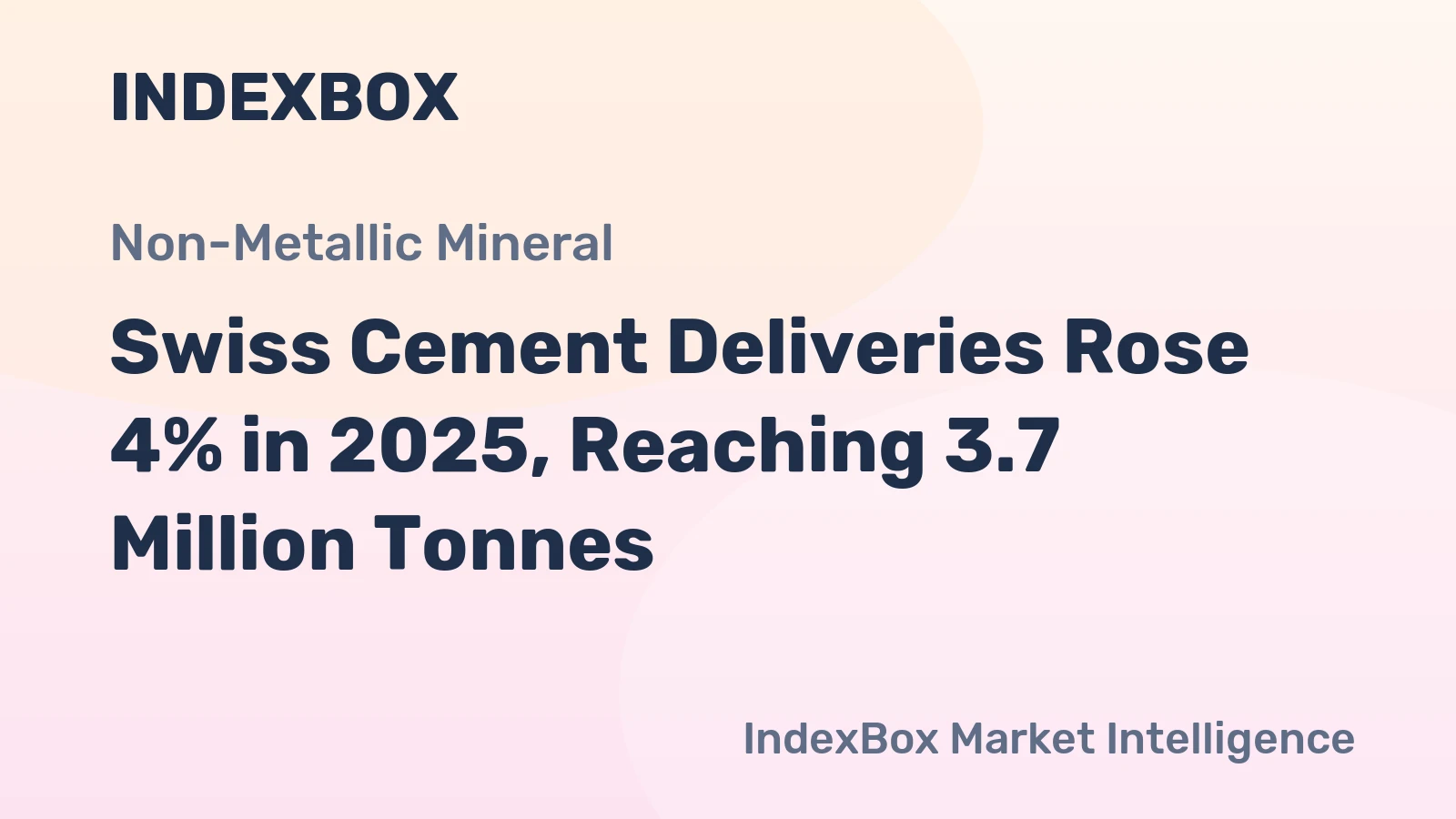 Swiss Cement Deliveries Rose 4% in 2025, Reaching 3.7 Million Tonnes