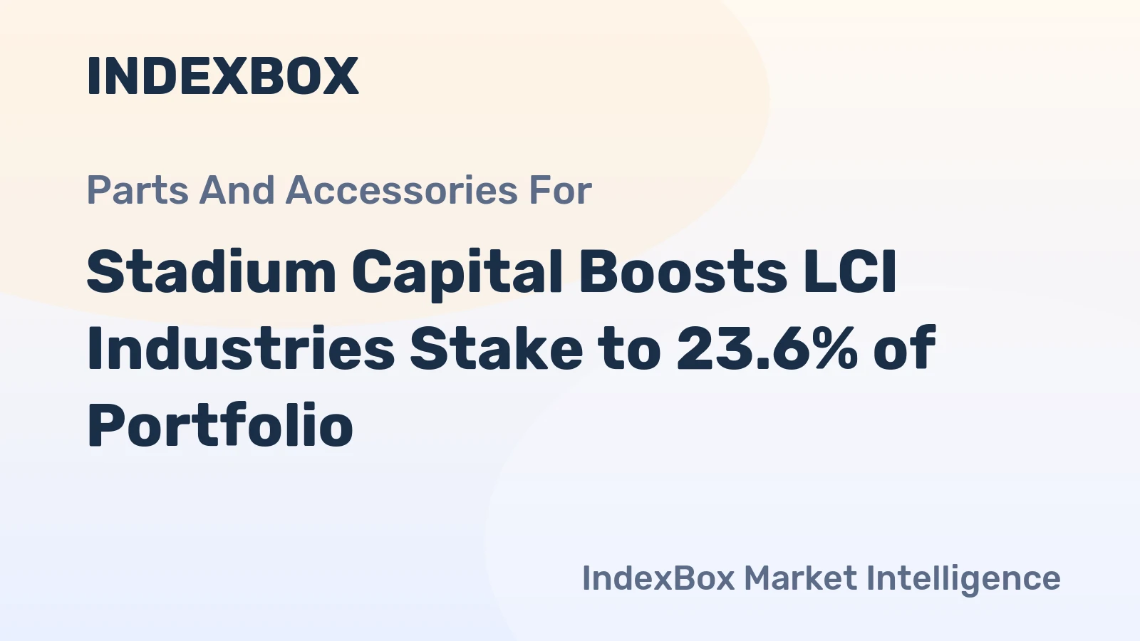 Stadium Capital Boosts LCI Industries Stake to 23.6% of Portfolio