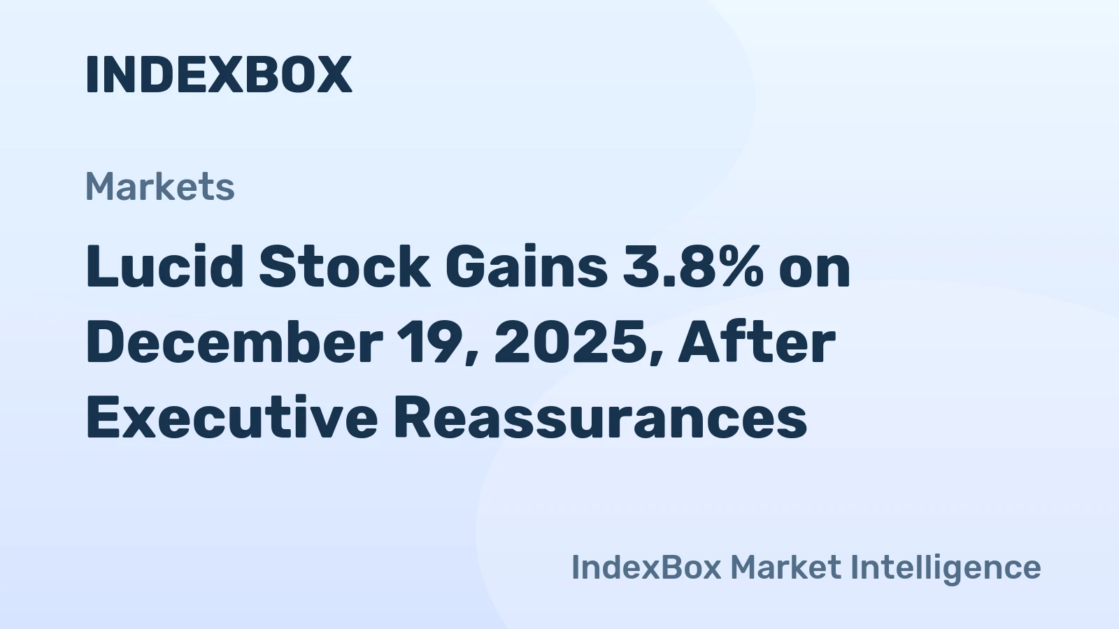 Lucid Stock Gains 3.8% on December 19, 2025, After Executive Reassurances