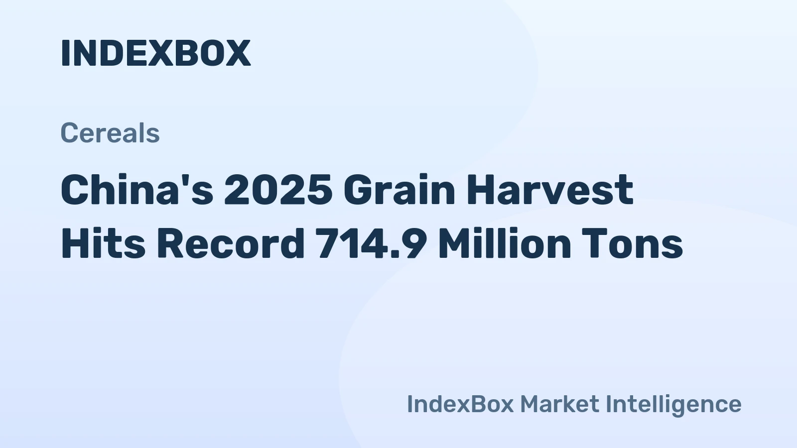 China's 2025 Grain Harvest Hits Record 714.9 Million Tons