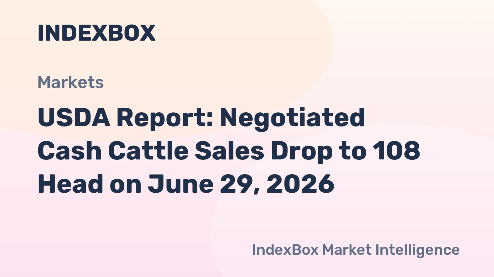 USDA Report: Negotiated Cash Cattle Sales Drop to 108 Head on June 29, 2026