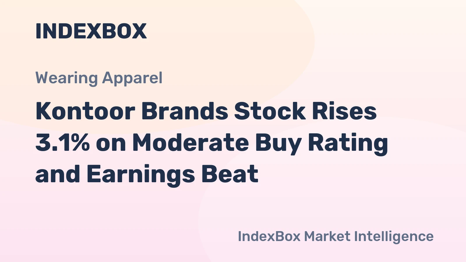 Kontoor Brands Stock Rises 3.1% on Moderate Buy Rating and Earnings Beat
