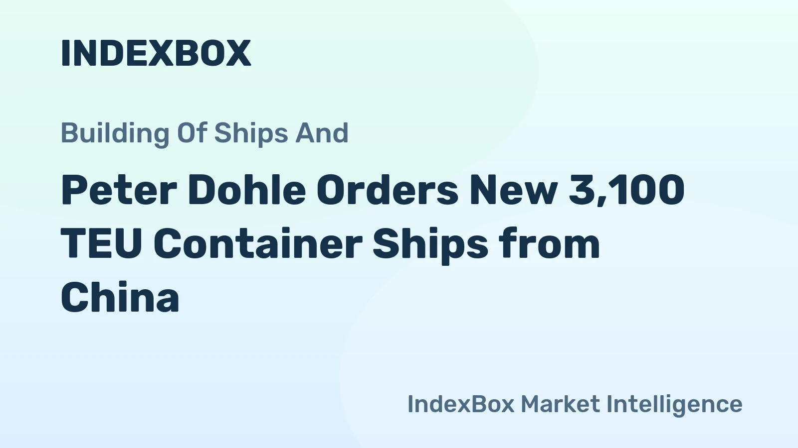 Peter Dohle Orders New 3,100 TEU Container Ships from China