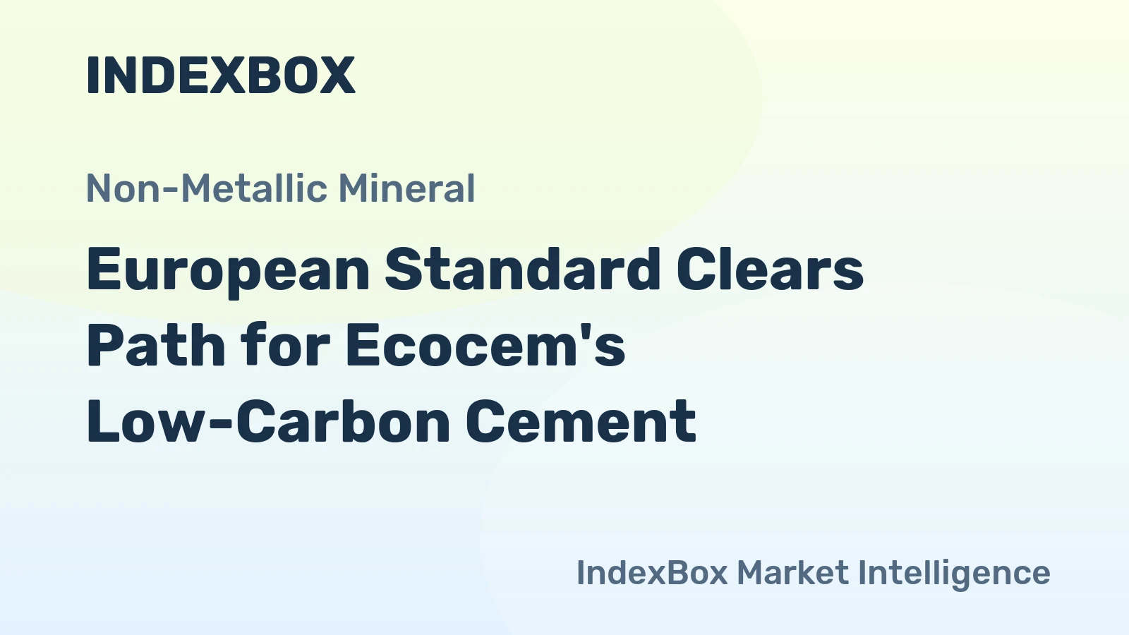European Standard Clears Path for Ecocem's Low-Carbon Cement