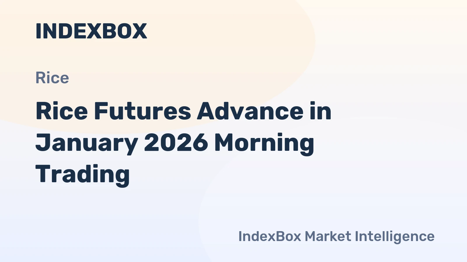 Rice Futures Advance in January 2026 Morning Trading