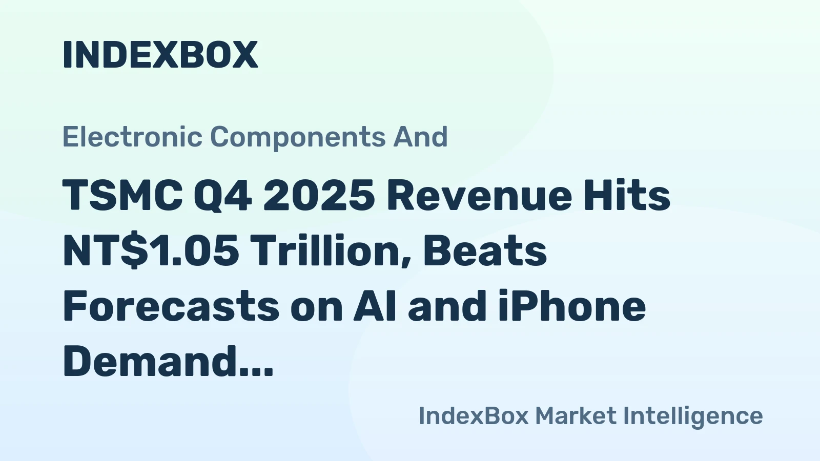 TSMC Q4 2025 Revenue Hits NT$1.05 Trillion, Beats Forecasts on AI and iPhone Demand