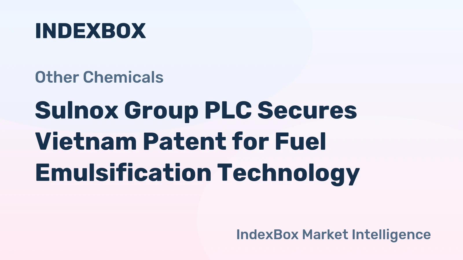 Sulnox Group PLC Secures Vietnam Patent for Fuel Emulsification Technology