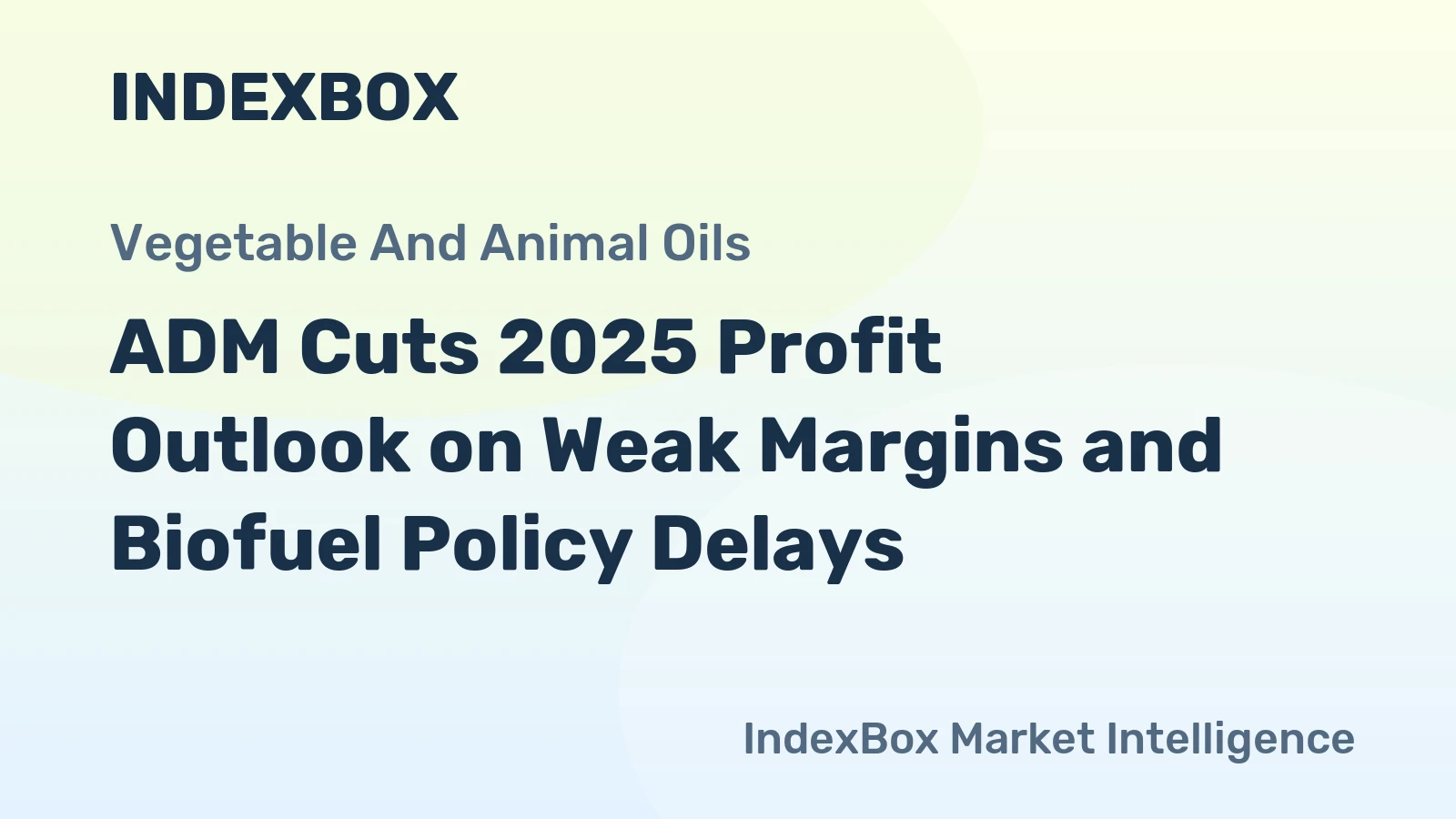 ADM Cuts 2025 Profit Outlook on Weak Margins and Biofuel Policy Delays