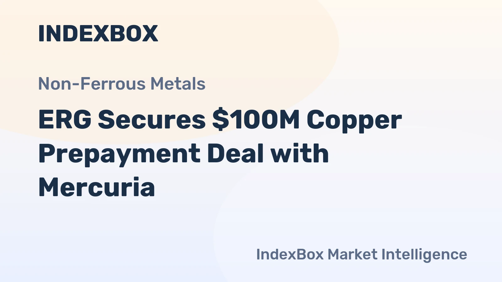 ERG Secures $100M Copper Prepayment Deal with Mercuria