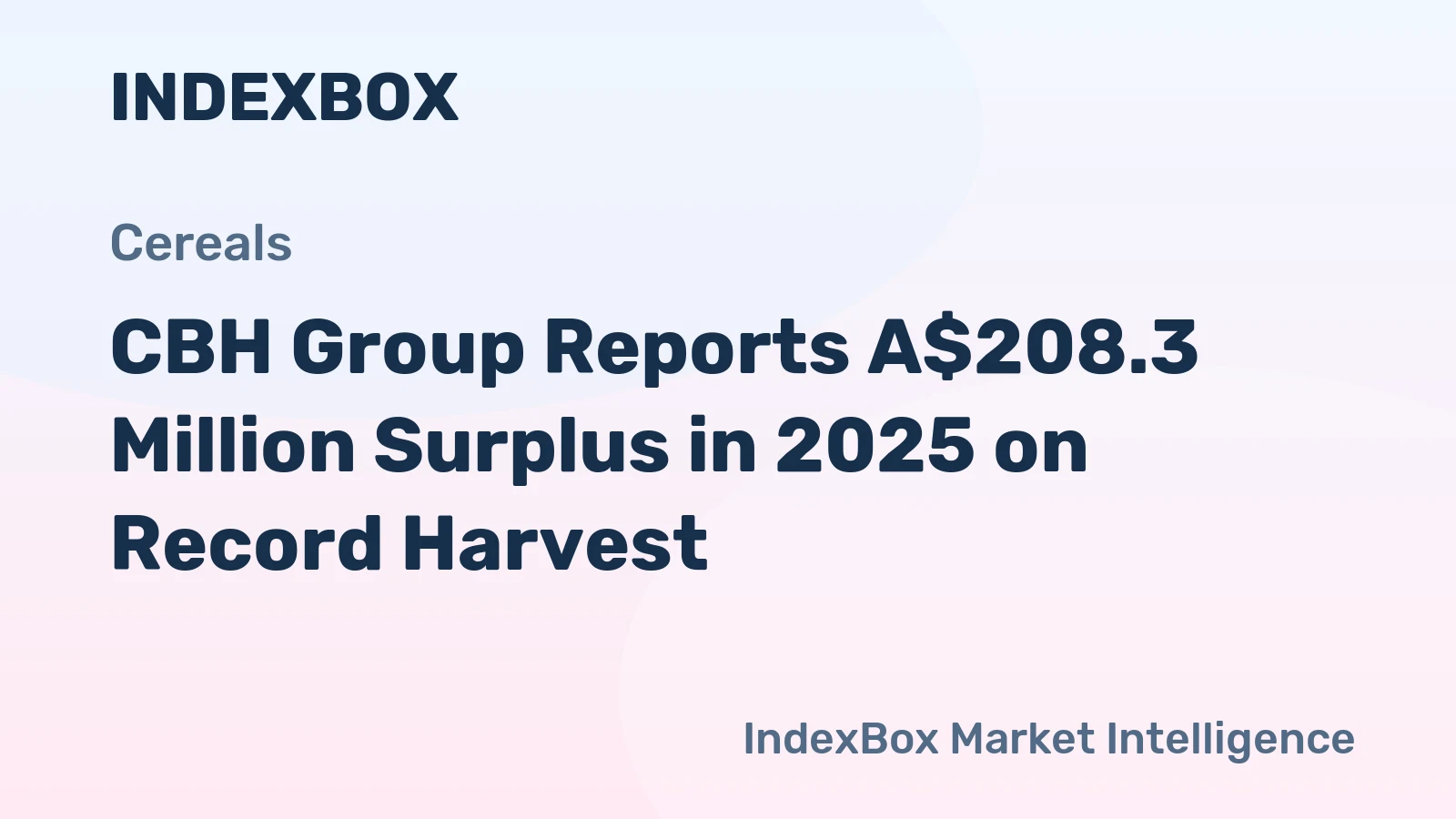 CBH Group Reports A$208.3 Million Surplus in 2025 on Record Harvest