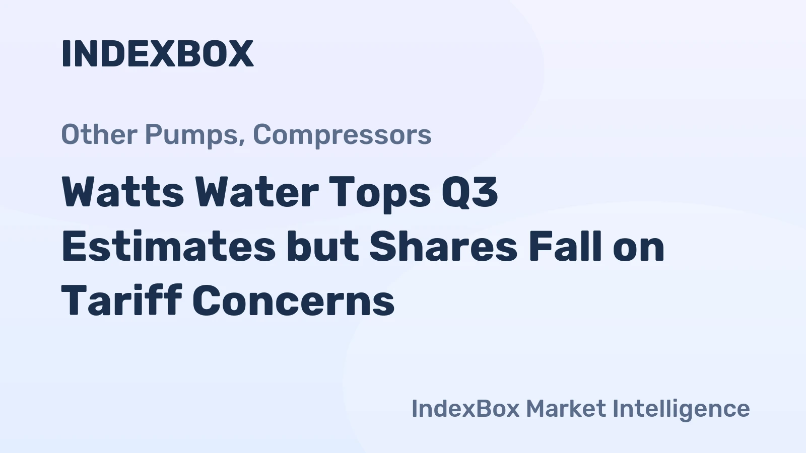 Watts Water Tops Q3 Estimates but Shares Fall on Tariff Concerns