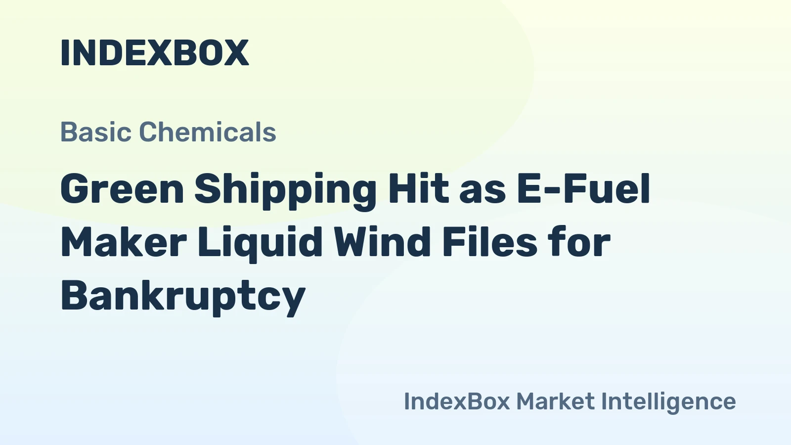 Green Shipping Hit as E-Fuel Maker Liquid Wind Files for Bankruptcy