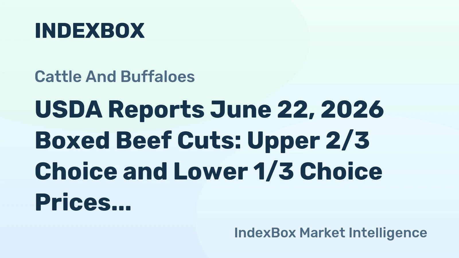 USDA Reports June 22, 2026 Boxed Beef Cuts: Upper 2/3 Choice and Lower 1/3 Choice Prices
