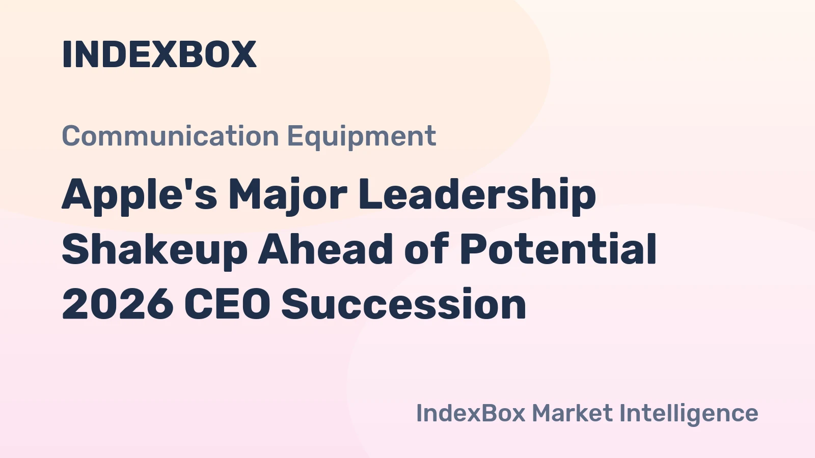Apple's Major Leadership Shakeup Ahead of Potential 2026 CEO Succession