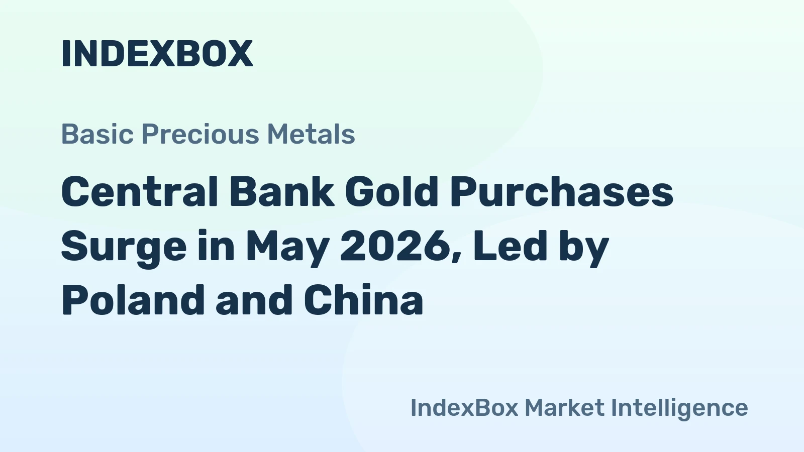Central Bank Gold Purchases Surge in May 2026, Led by Poland and China