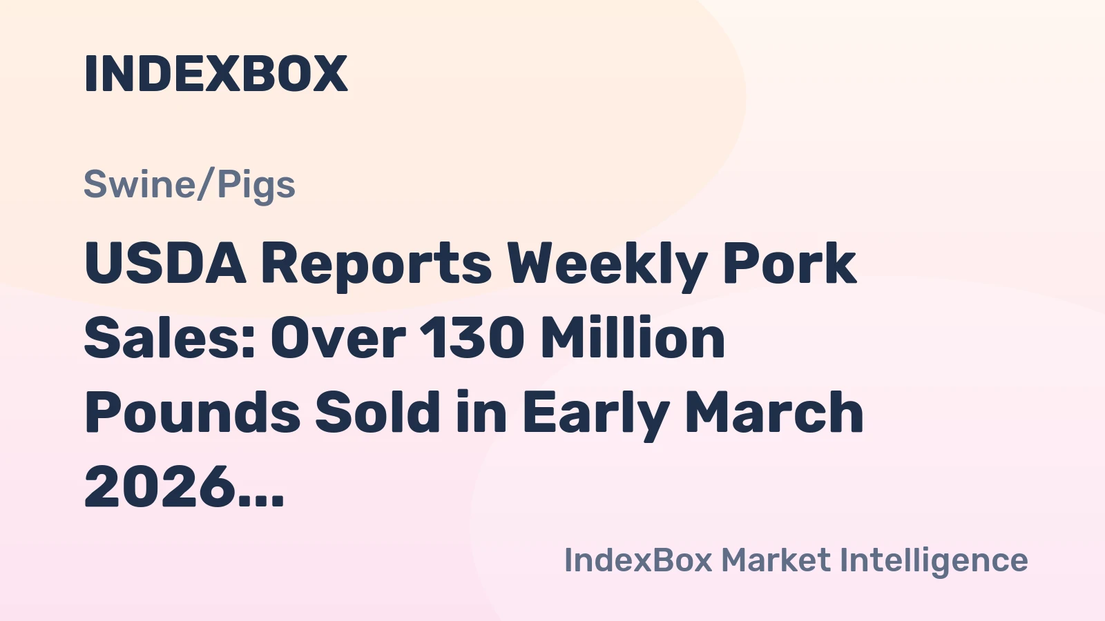 USDA Reports Weekly Pork Sales: Over 130 Million Pounds Sold in Early March 2026