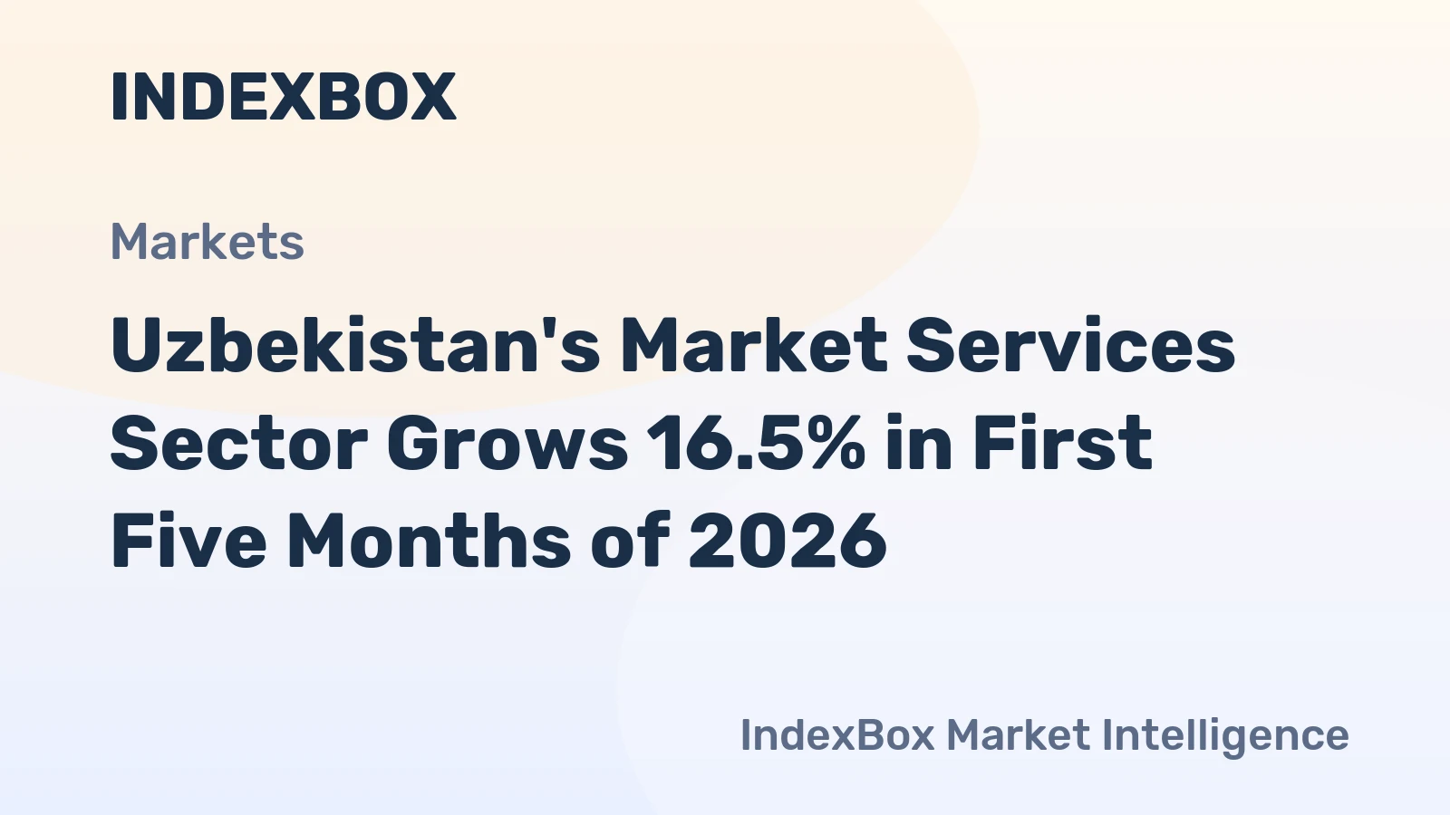 Uzbekistan's Market Services Sector Grows 16.5% in First Five Months of 2026