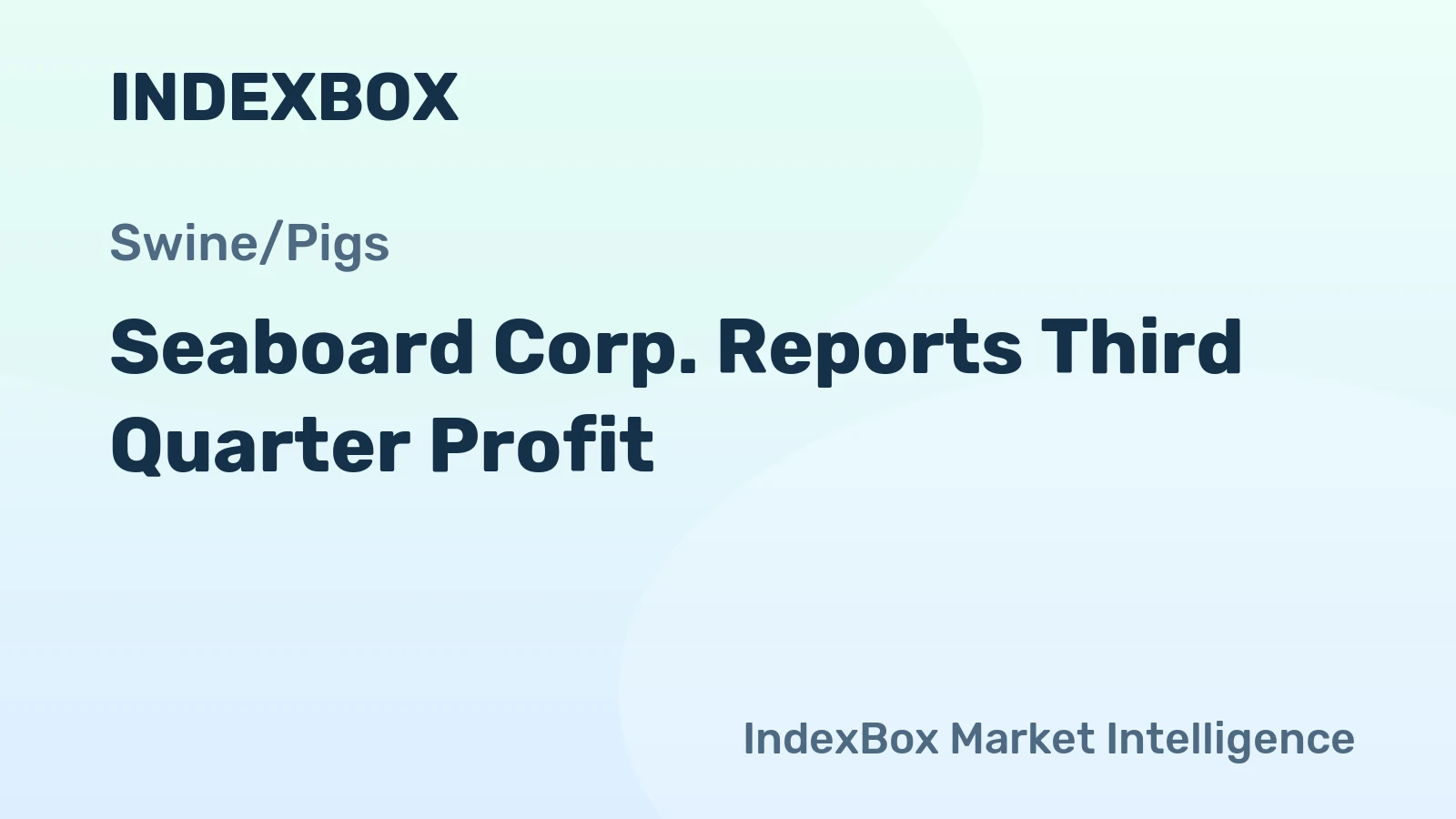 Seaboard Corp. Reports Third Quarter Profit