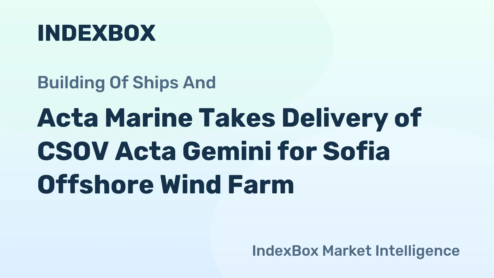 Acta Marine Takes Delivery of CSOV Acta Gemini for Sofia Offshore Wind Farm