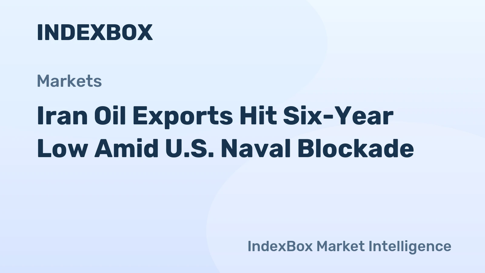 Iran Oil Exports Hit Six-Year Low Amid U.S. Naval Blockade