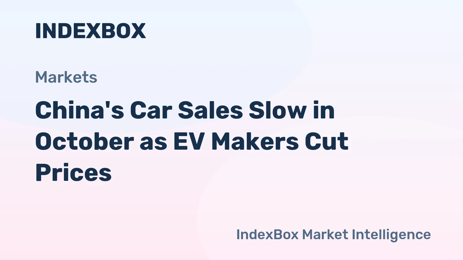 China's Car Sales Slow in October as EV Makers Cut Prices