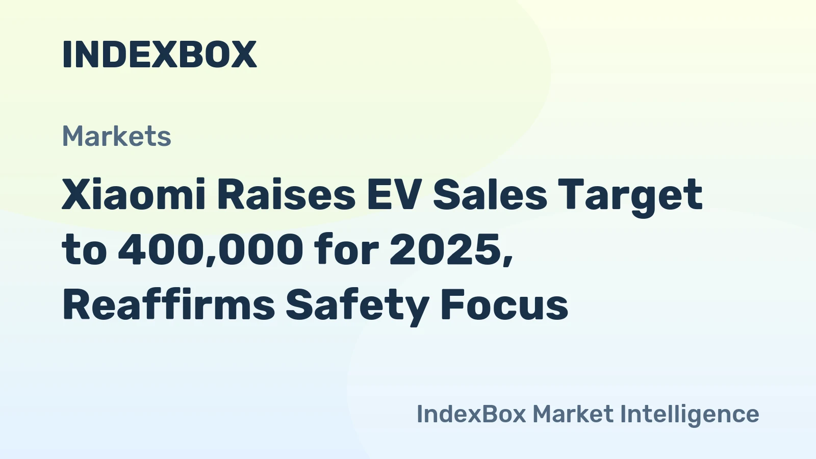 Xiaomi Raises EV Sales Target to 400,000 for 2025, Reaffirms Safety Focus