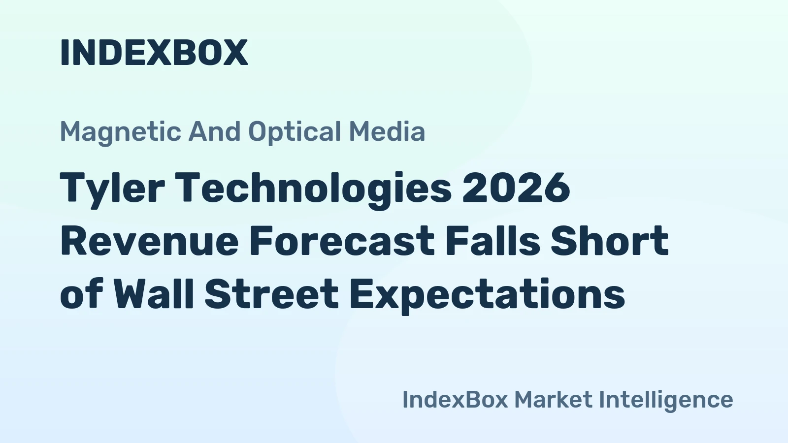 Tyler Technologies 2026 Revenue Forecast Falls Short of Wall Street Expectations