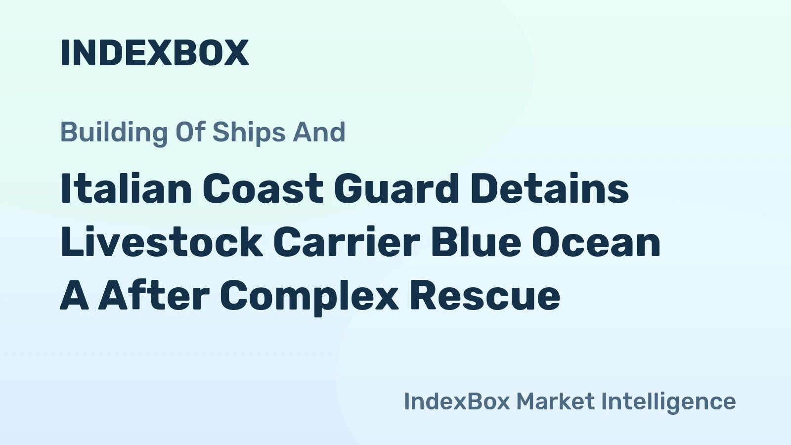 Italian Coast Guard Detains Livestock Carrier Blue Ocean A After Complex Rescue