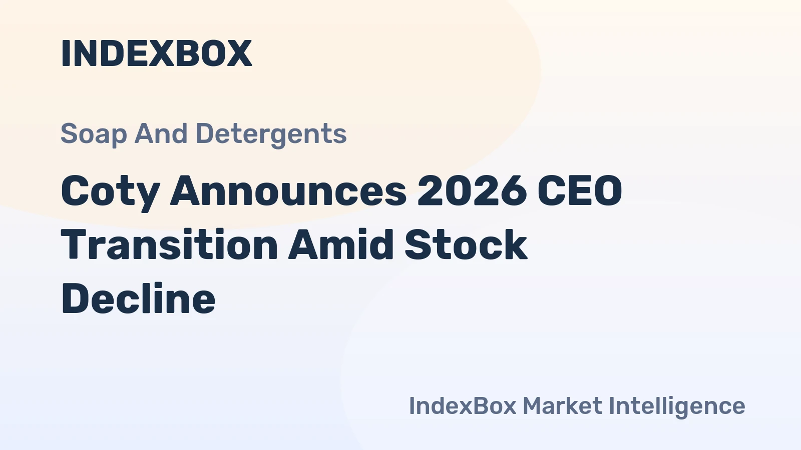 Coty Announces 2026 CEO Transition Amid Stock Decline