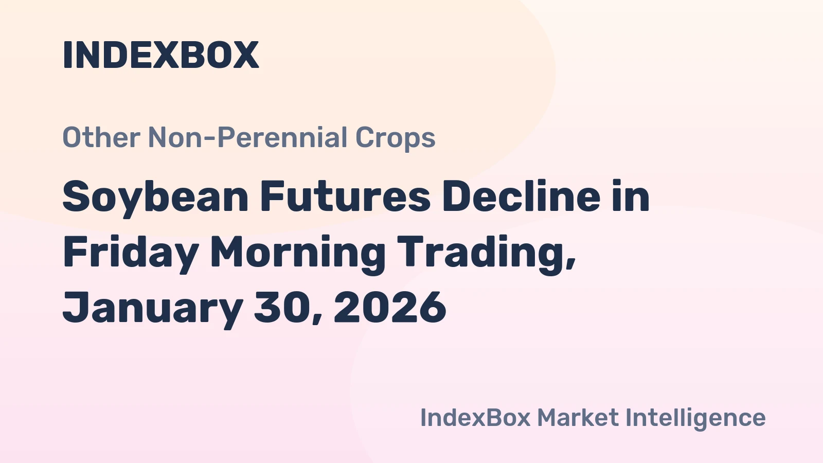 Soybean Futures Decline in Friday Morning Trading, January 30, 2026