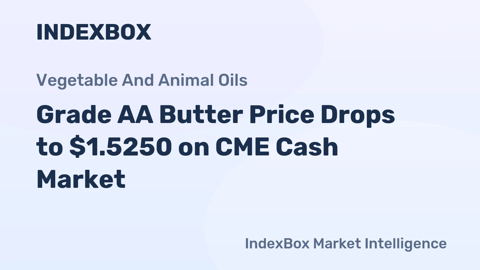 Grade AA Butter Price Drops to $1.5250 on CME Cash Market