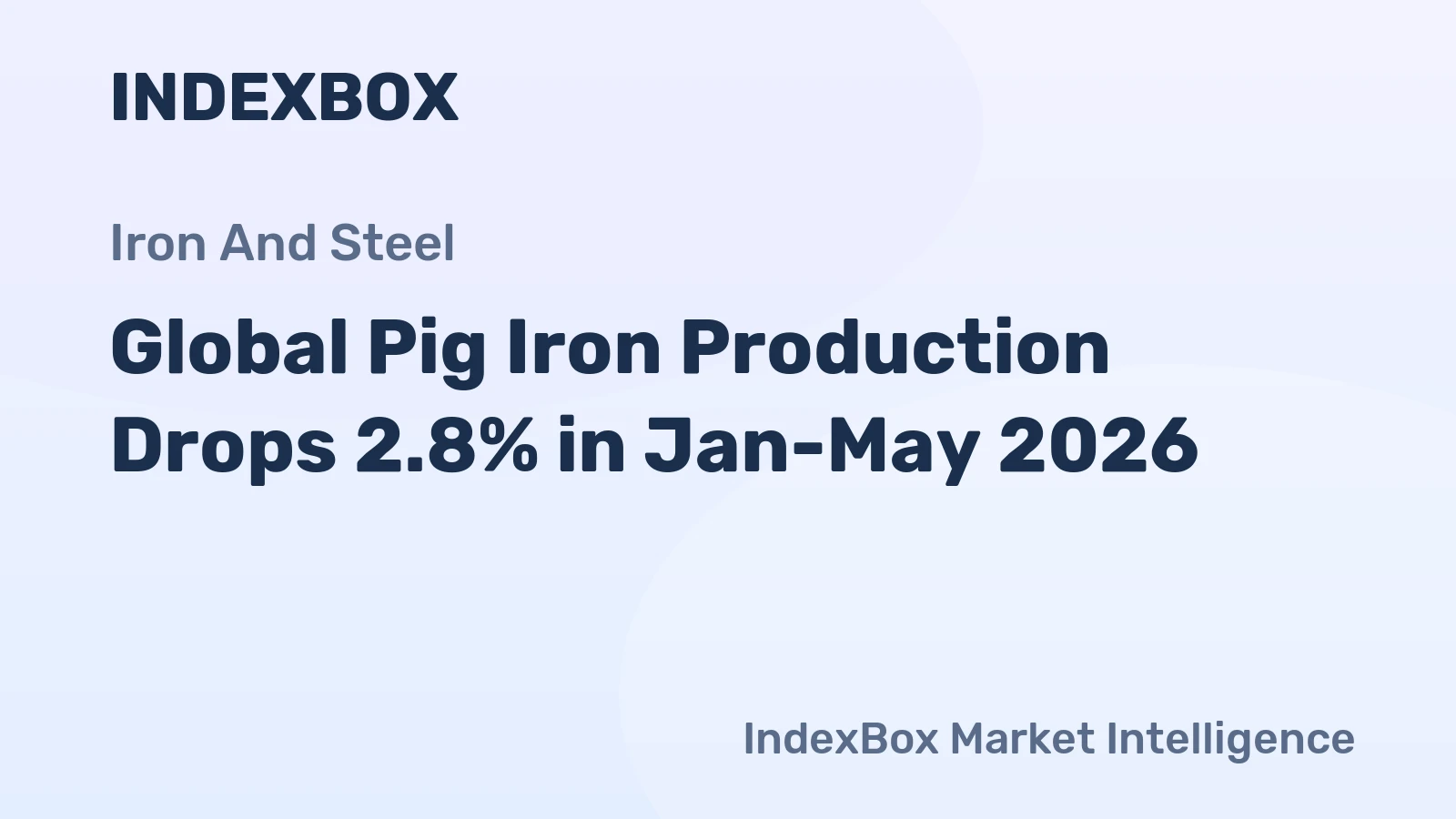 Global Pig Iron Production Drops 2.8% in Jan-May 2026