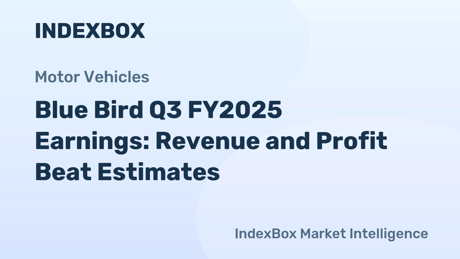 Blue Bird Q3 FY2025 Earnings: Revenue and Profit Beat Estimates