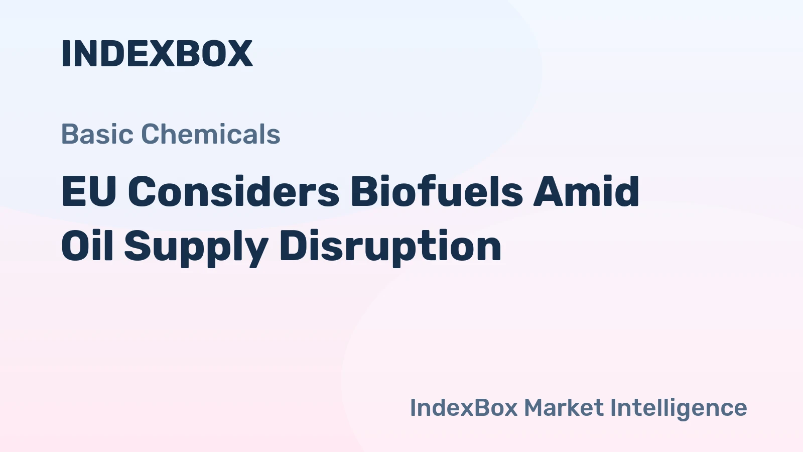 EU Considers Biofuels Amid Oil Supply Disruption