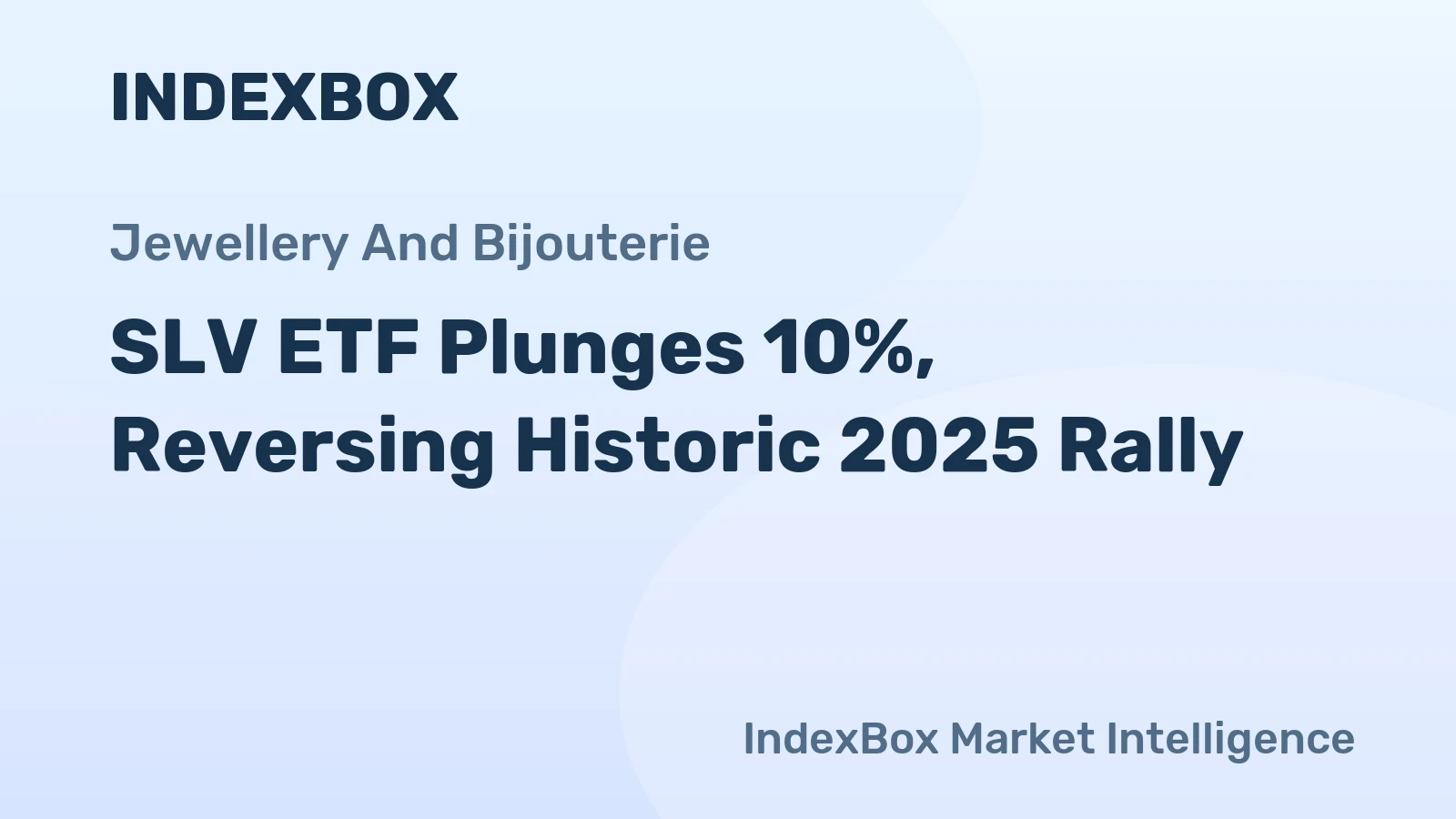 SLV ETF Plunges 10%, Reversing Historic 2025 Rally
