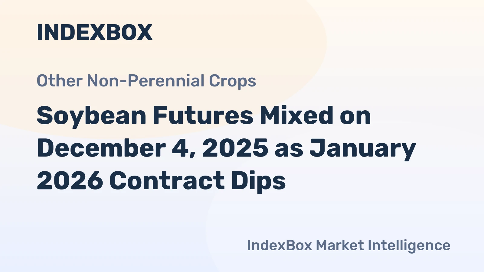 Soybean Futures Mixed on December 4, 2025 as January 2026 Contract Dips