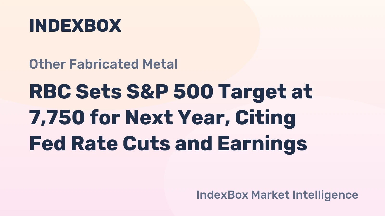 RBC Sets S&P 500 Target at 7,750 for Next Year, Citing Fed Rate Cuts and Earnings