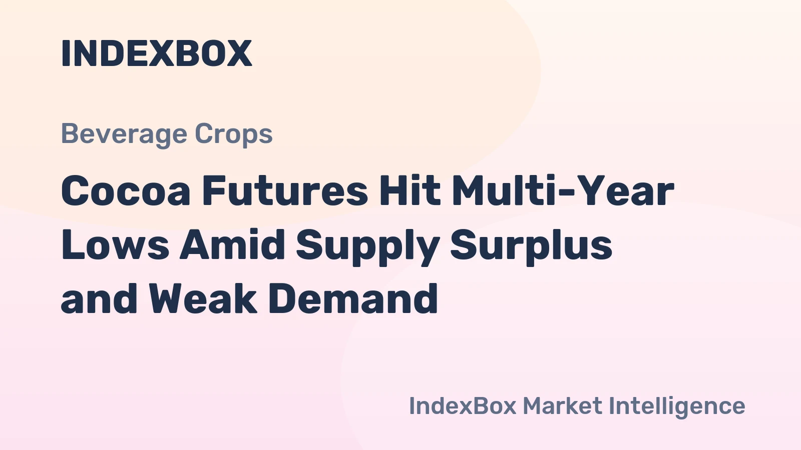 Cocoa Futures Hit Multi-Year Lows Amid Supply Surplus and Weak Demand