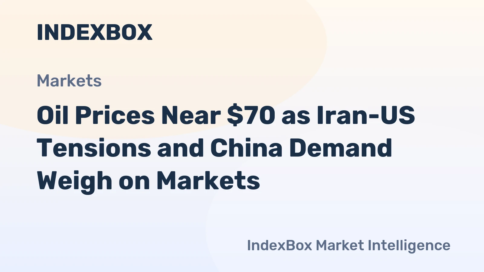 Oil Prices Near $70 as Iran-US Tensions and China Demand Weigh on Markets