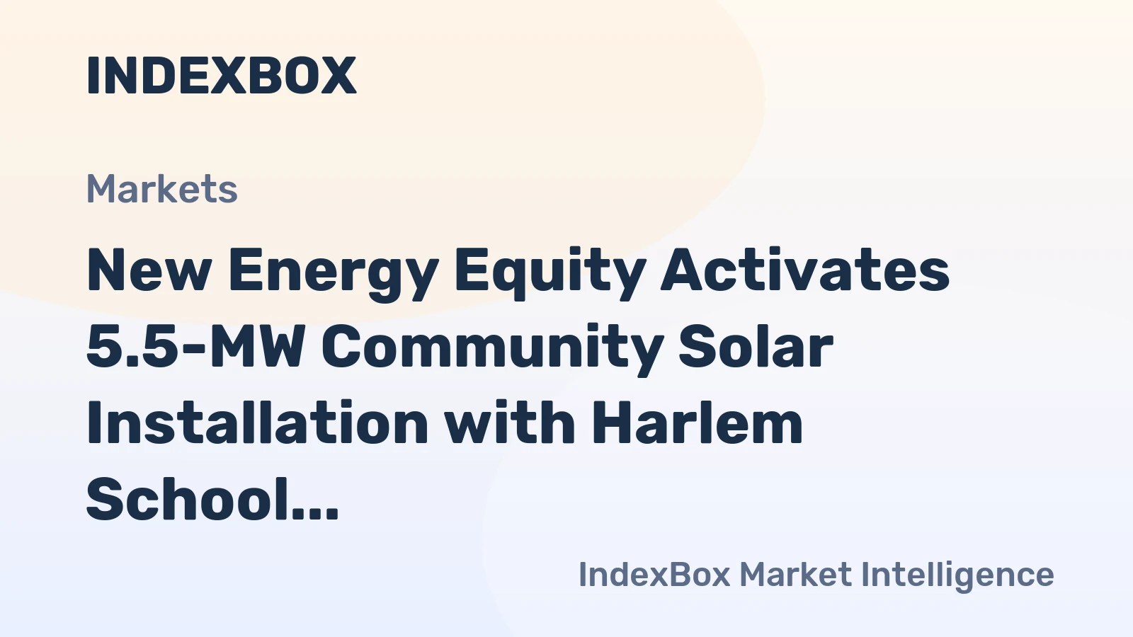 New Energy Equity Activates 5.5-MW Community Solar Installation with Harlem School District