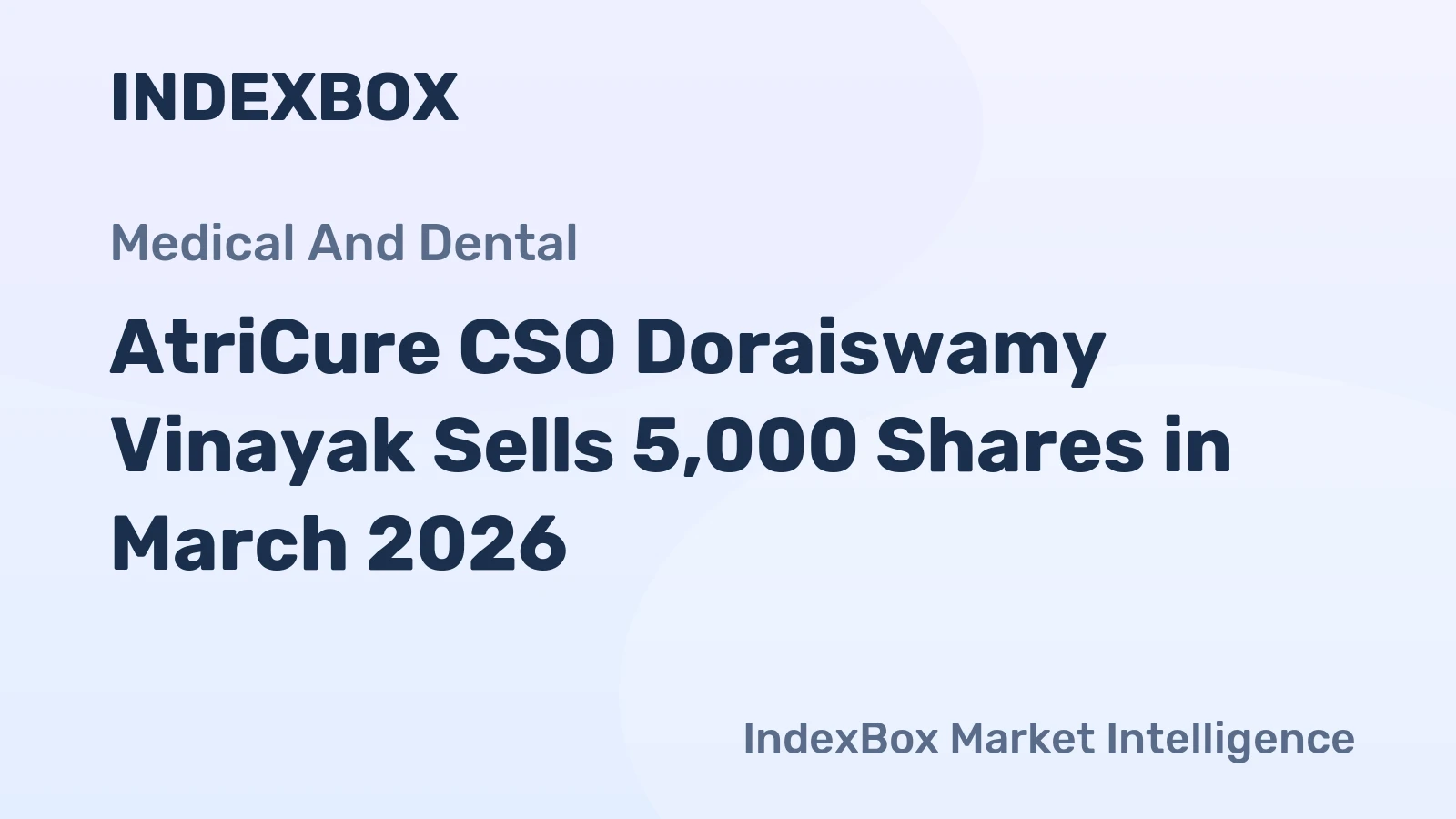 AtriCure CSO Doraiswamy Vinayak Sells 5,000 Shares in March 2026