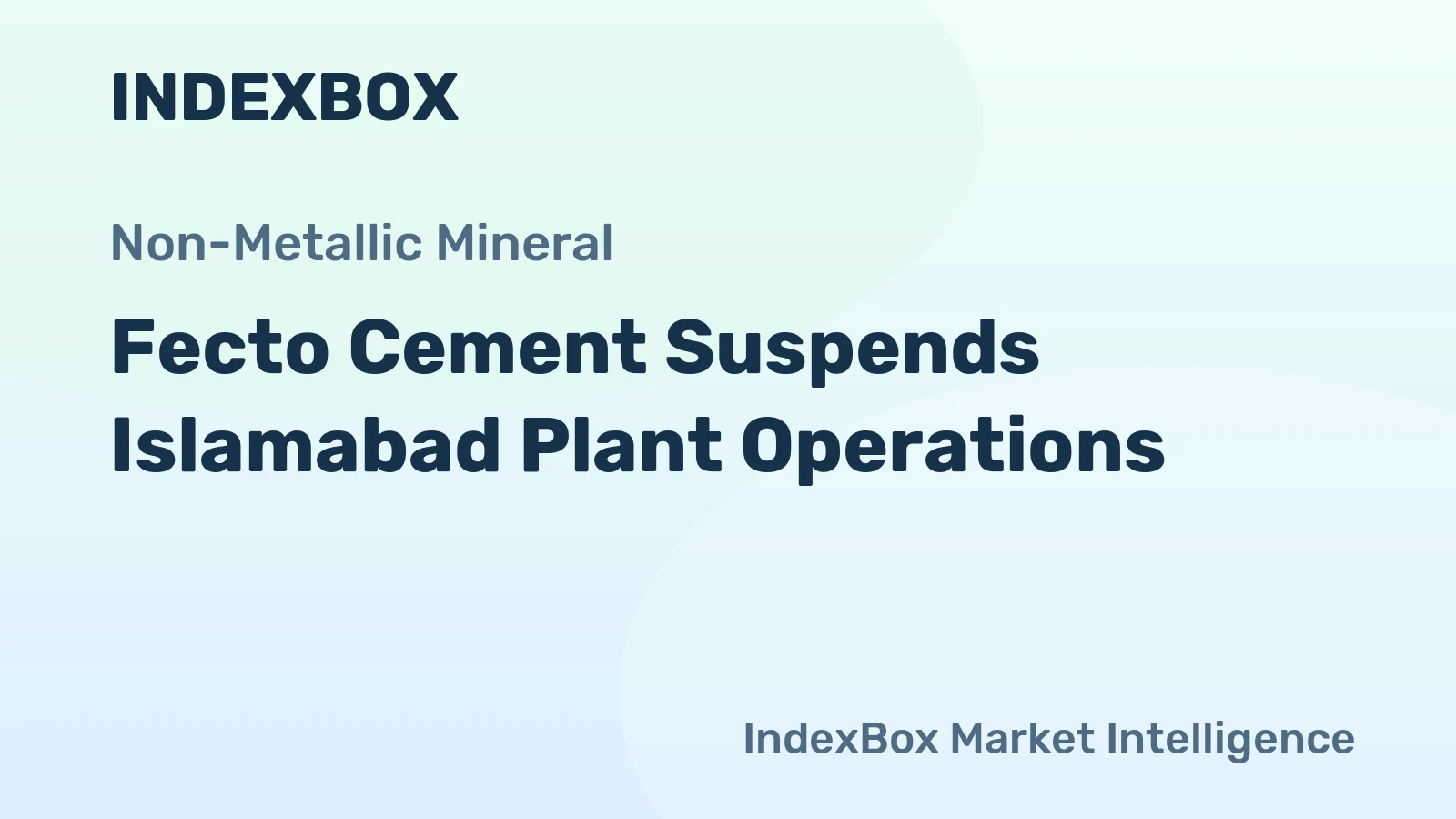 Fecto Cement Suspends Islamabad Plant Operations