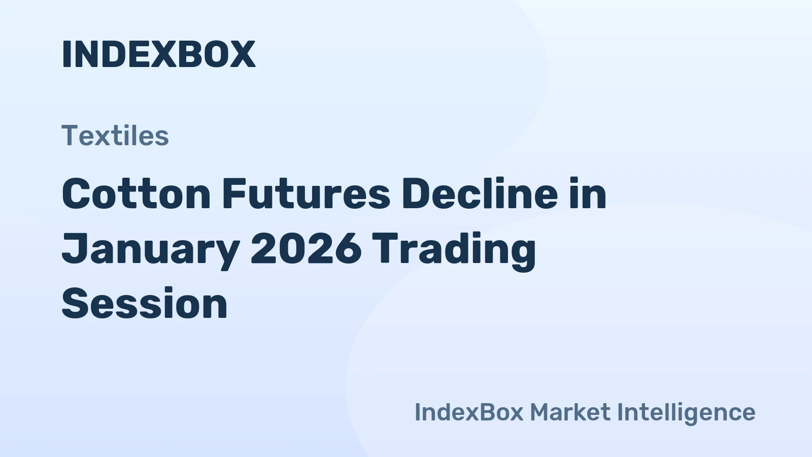Cotton Futures Decline in January 2026 Trading Session