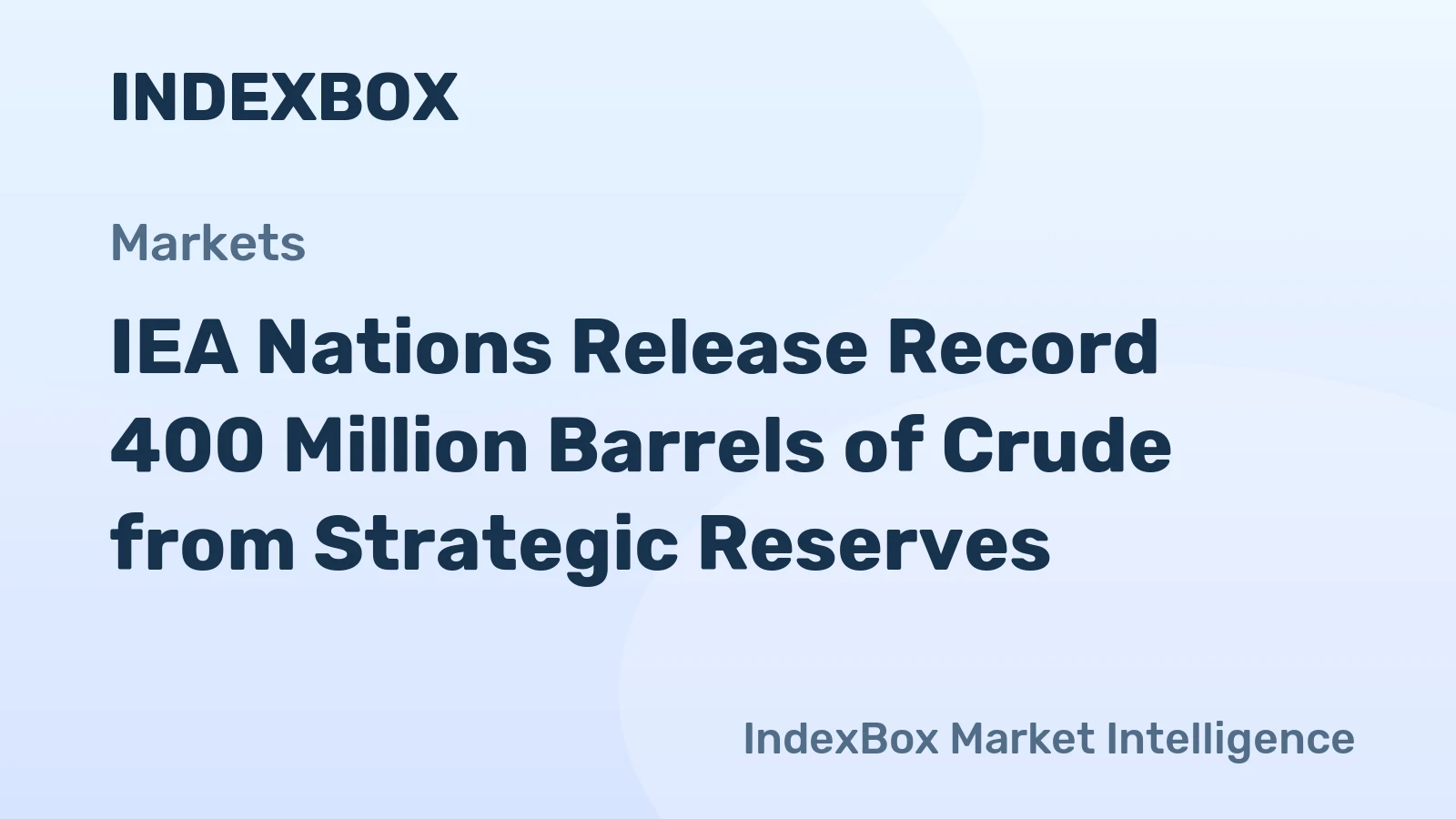IEA Nations Release Record 400 Million Barrels of Crude from Strategic Reserves