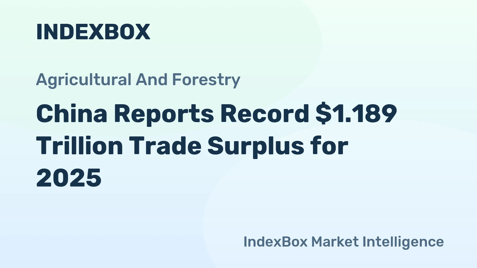 China Reports Record $1.189 Trillion Trade Surplus for 2025